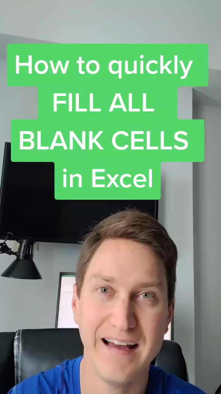 How to quickly FILL BLANK CELLS in Excel #excel #tutorial #learnexcel #learnontiktok #excel ...